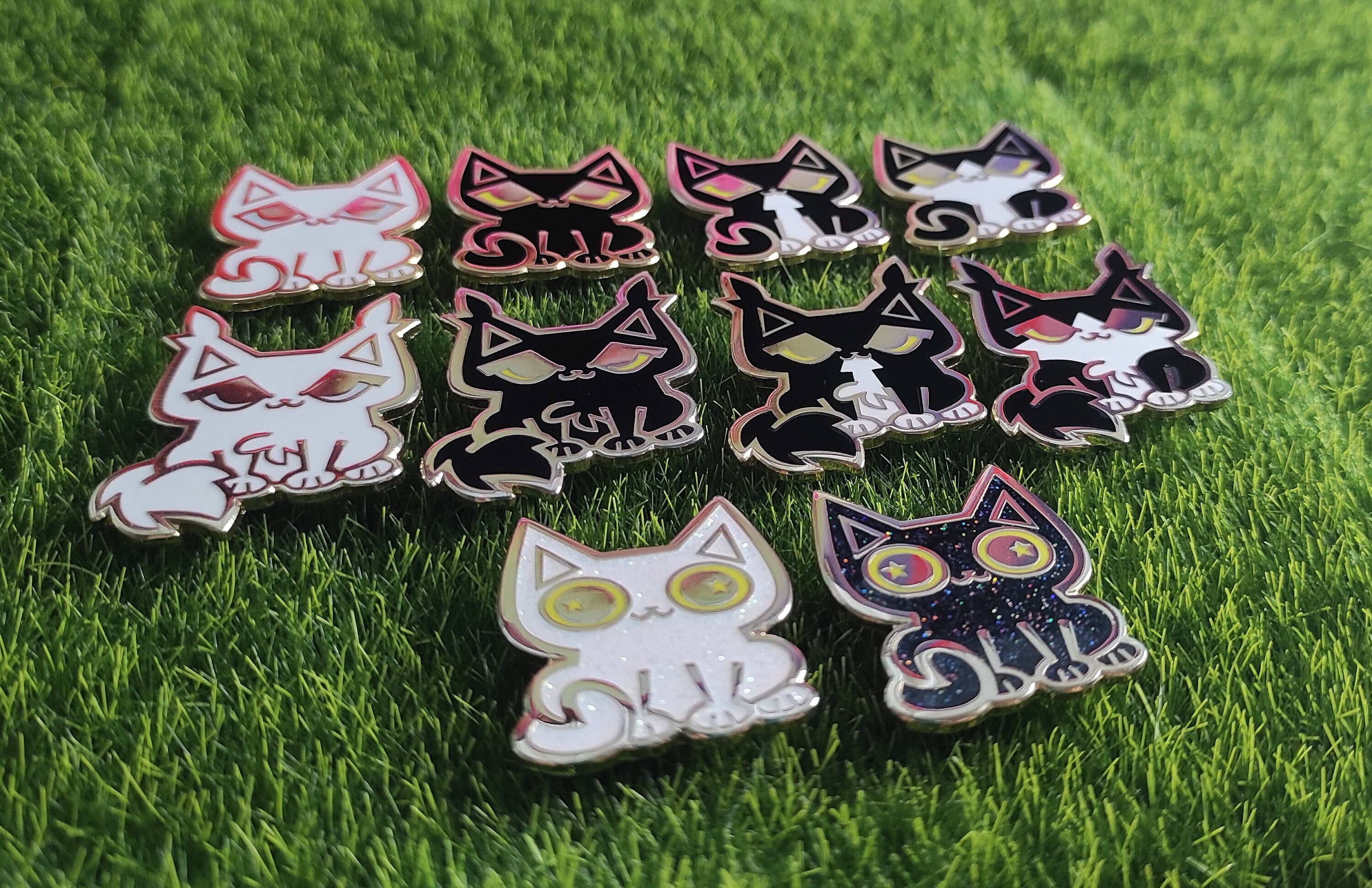 Black & White Cats Hard Enamel Pins - Etsy