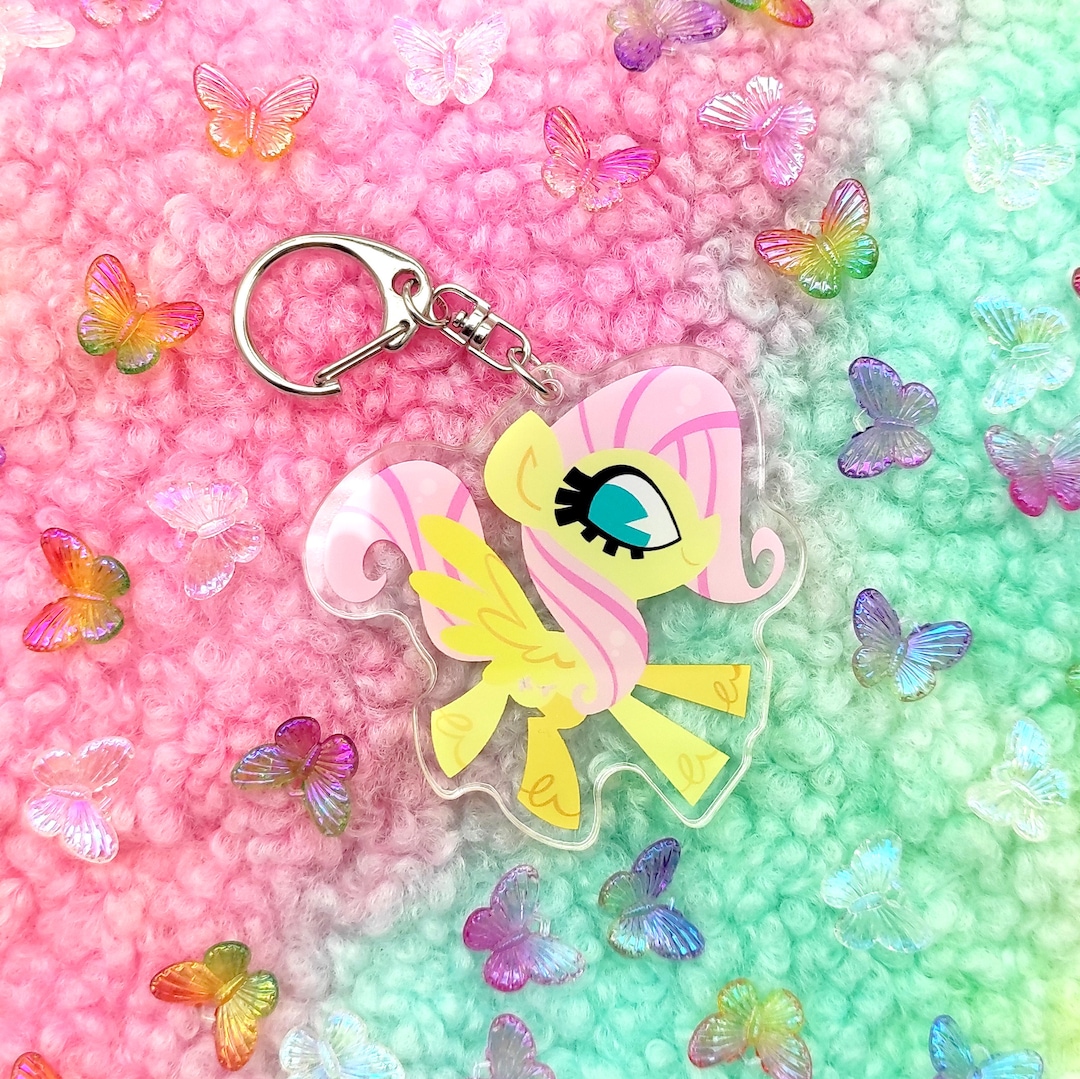 Fluttershy Acrylic Charm Keychain - Etsy UK