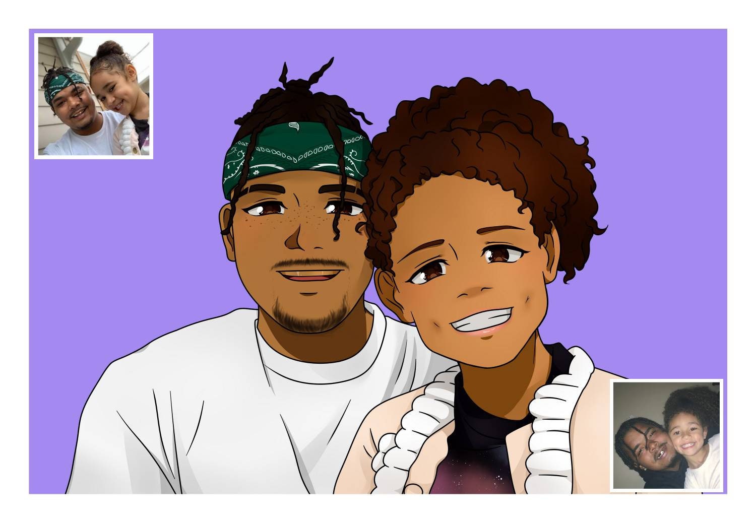 Anime family portrait Custom drawing portrait Anime commission | Etsy