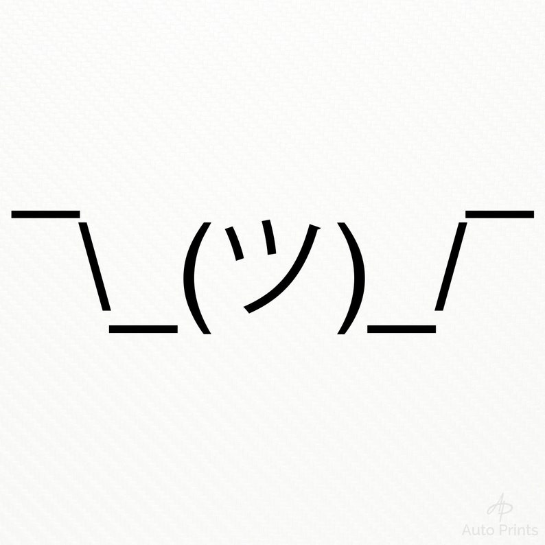 Shrug Emoji Sticker Gesture Unicode Text Type Emoticon | Etsy