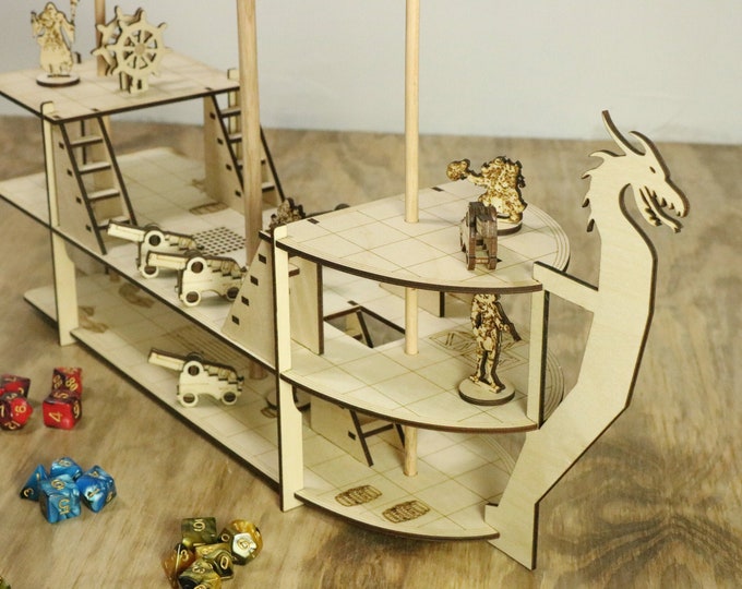 D & D Sized Ship Pirate Ship to Use With D and D RPG Ship Dungeons and ...