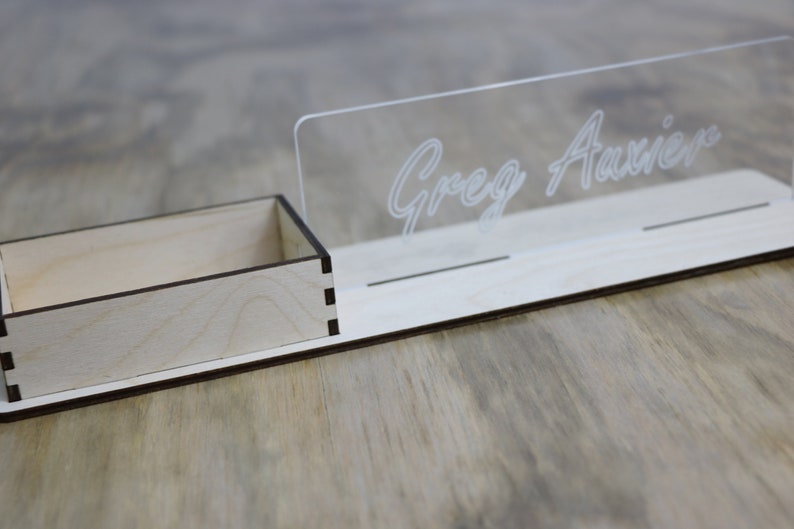 Desk Name SVG File | Laser Cutting File | Business Card Holder Svg ...