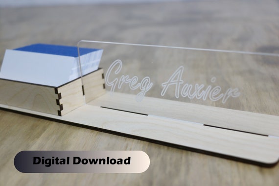 Desk Name SVG File Laser Cutting File Business Card Holder - Etsy