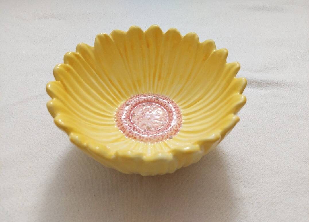 Beautiful Porcelain Flower Bowl and Plate by Nantucket yellow - Etsy