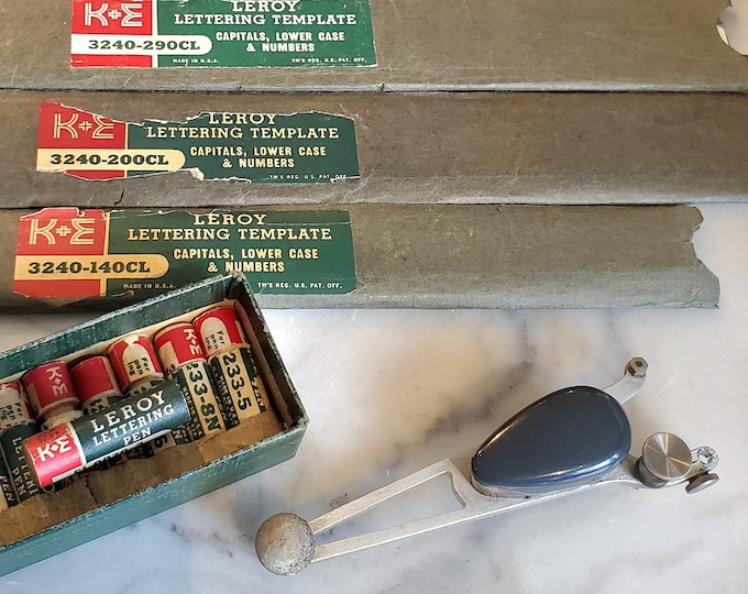 Leroy Lettering Set With Adjustable Scriber, Templates and Pens - Etsy