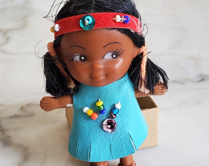 Mini Native American Doll C.1960s Hong Kong, Vintage Miniature Indian ...