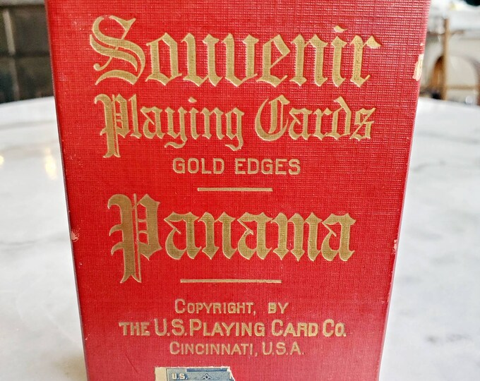 Antique Panama Souvenir Playing Cards C.1911, Gold Edges, the US ...