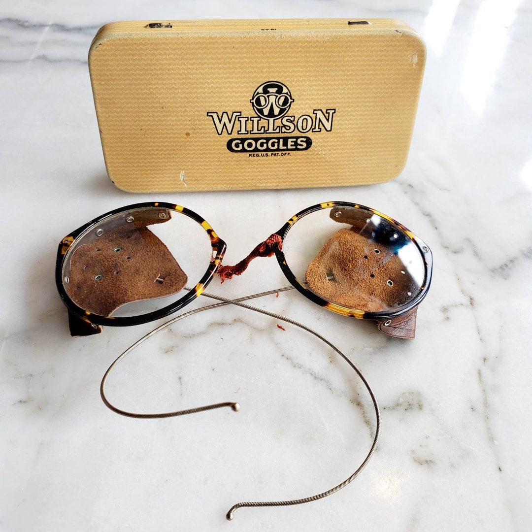 Antique Willson Safety Goggles, Style No. Z2 C.1920s, Leather Side ...