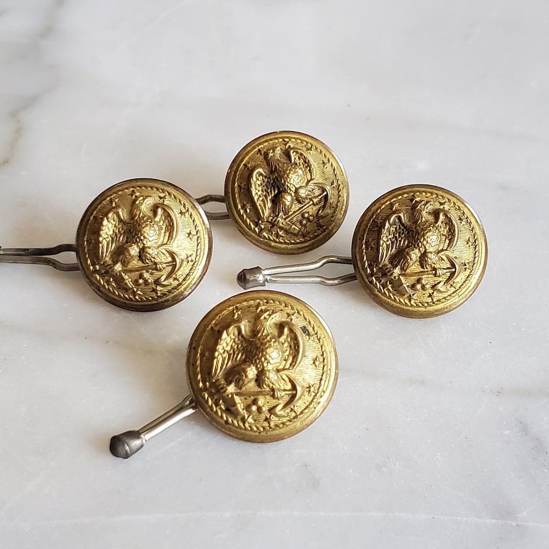 US Navy Buttons by Wolf Browne, Los Angeles With Navy Eagle Anchor - Etsy