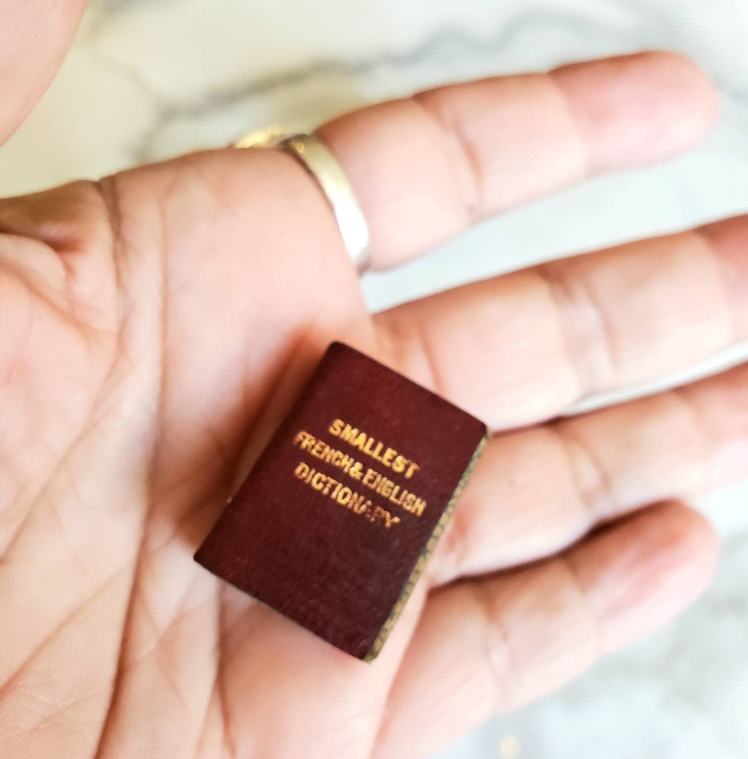 Smallest French English Dictionary, Antiquarian Miniature Dictionary ...