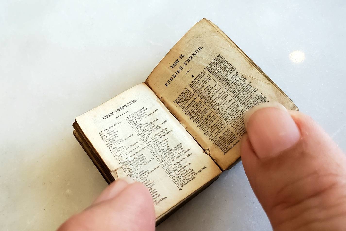 Smallest French English Dictionary, Antiquarian Miniature Dictionary ...