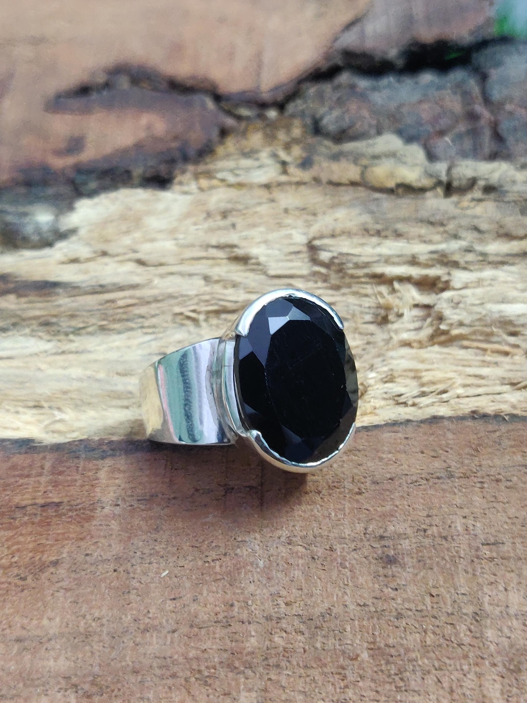 Black Spinel Ring, Black Spinel Silver Ring, Sterling Silver Ring ...