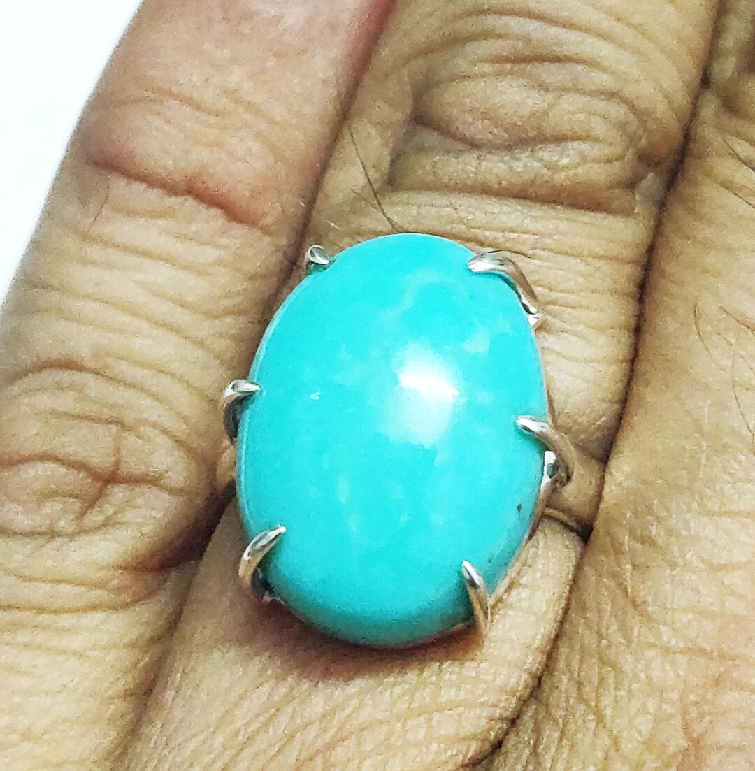 Arizona Turquoise Ring, Natural Turquoise Ring, Turquoise Silver Ring ...