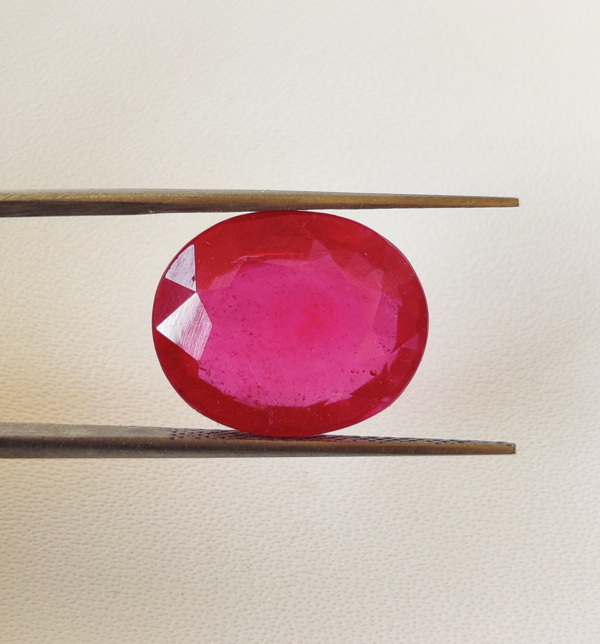 Natural Ruby Glass Filled Faceted Oval Shape Ruby Ruby Gems | Etsy