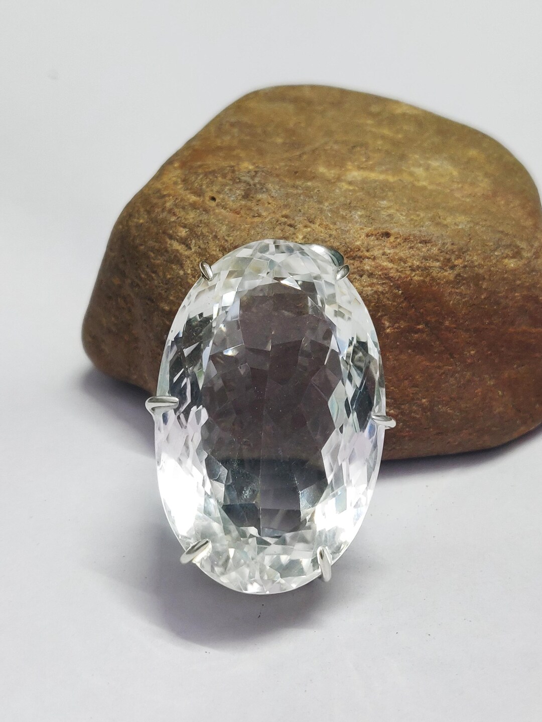 Extra Large Crystal Quartz Pendent, Crystal Quartz Silver Pendant,women ...