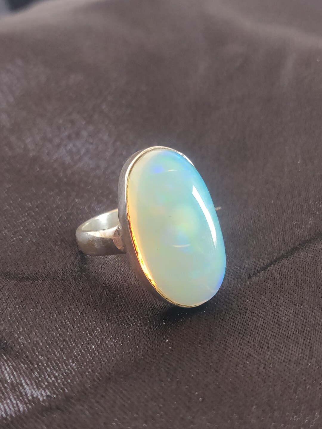 Gorgeous Opal Ring, Large Opal Ring, Welo Opal Ring, White Opal Ring ...