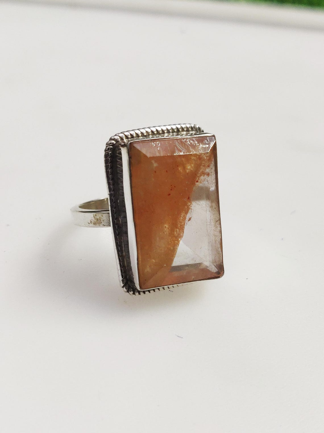 Unique Rust Quartz Ring, Rust Quartz Silver Ring, Sterling Silver Ring ...