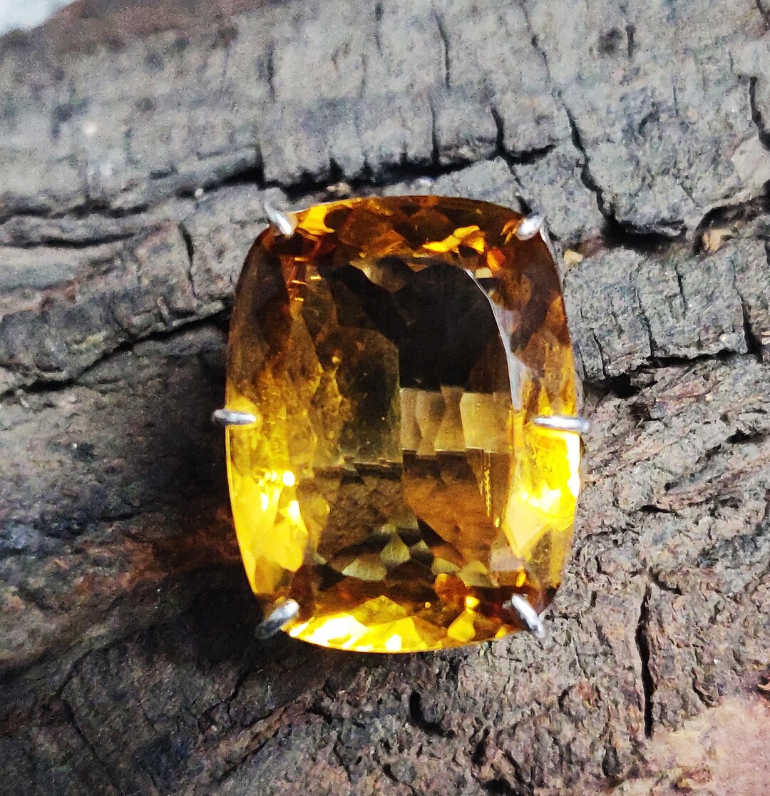 Natural Citrine Ring, Citrine Silver Ring, Women Ring, Sterling Silver ...