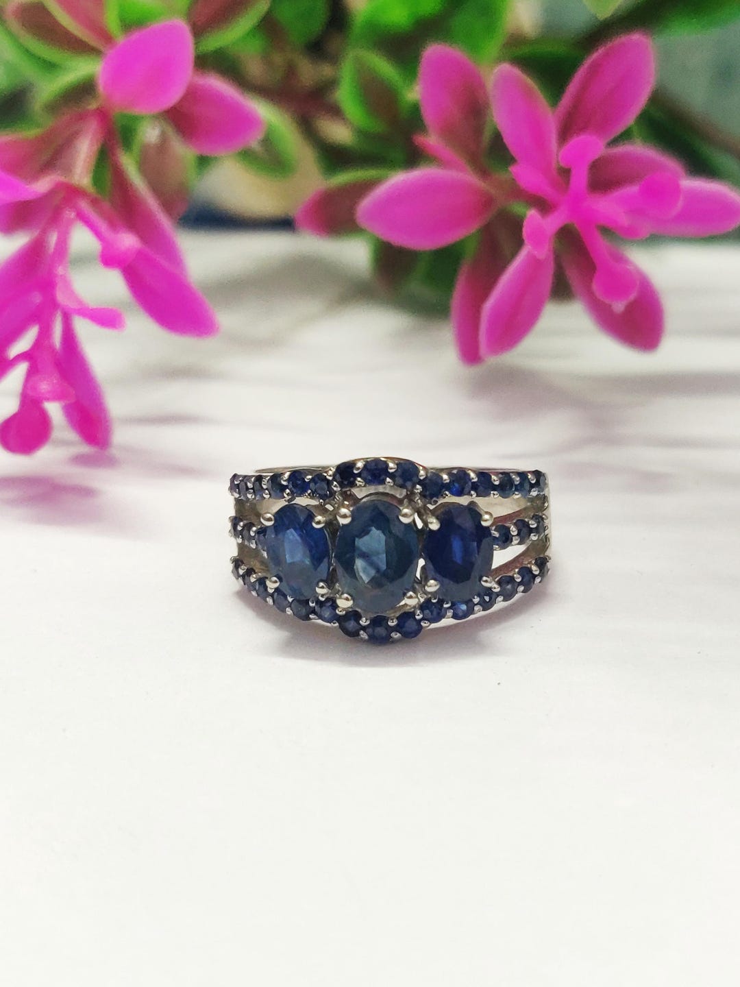 Blue Sapphire Ring,blue Sapphire Silver Ring, Women Ring, Sterling ...