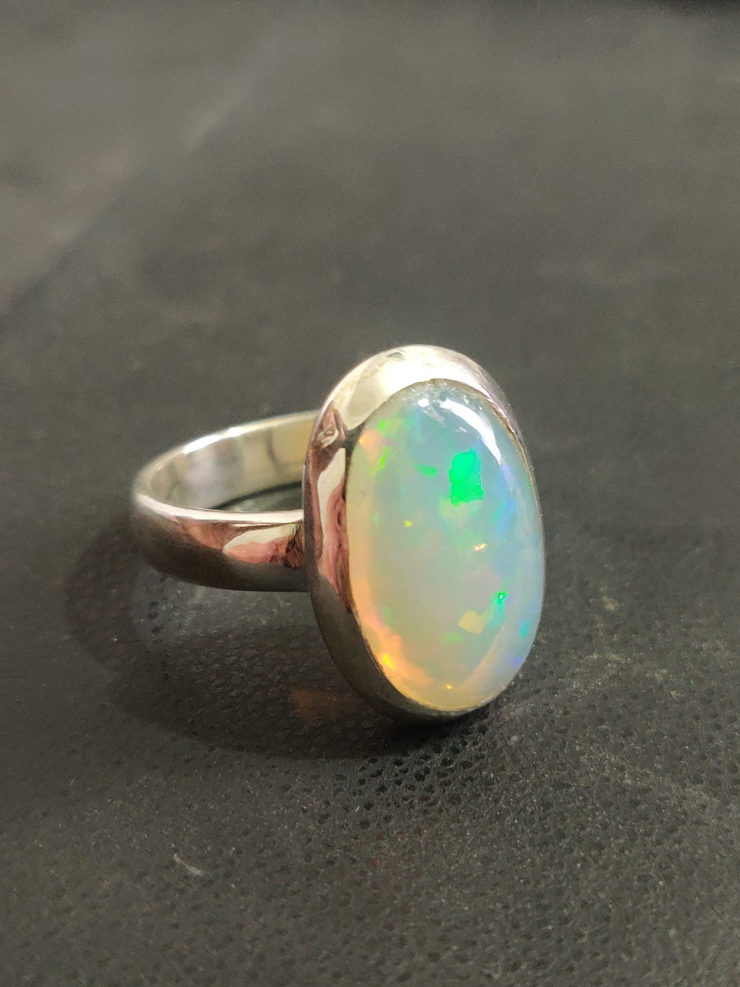 Natural Opal Ring, White Opal Ring, Welo Opal Ring, Ethiopian Opal Ring ...