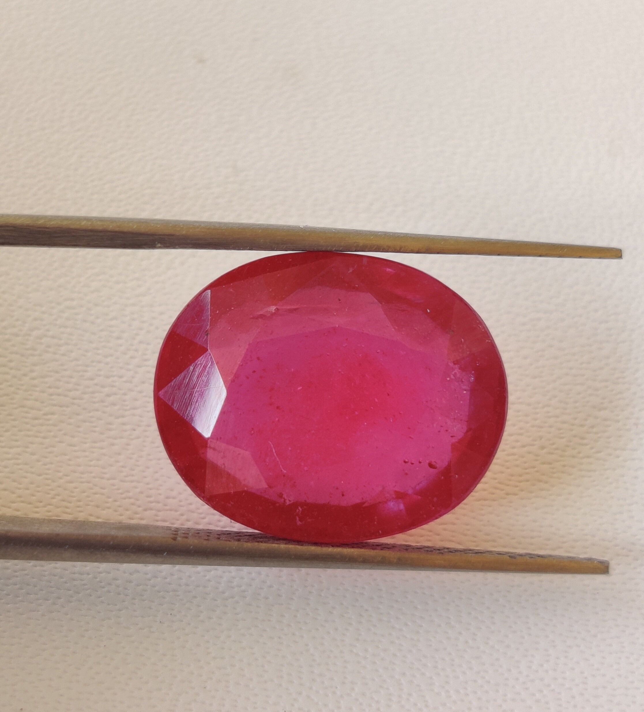 Natural Ruby Glass Filled Faceted Oval Shape Ruby Ruby Gems | Etsy