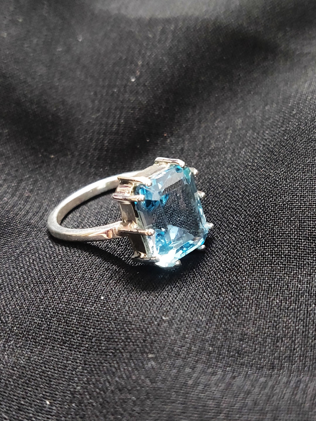 Genuine Topaz Ring, Blue Topaz Ring, Blue Topaz Silver Ring, Women ...