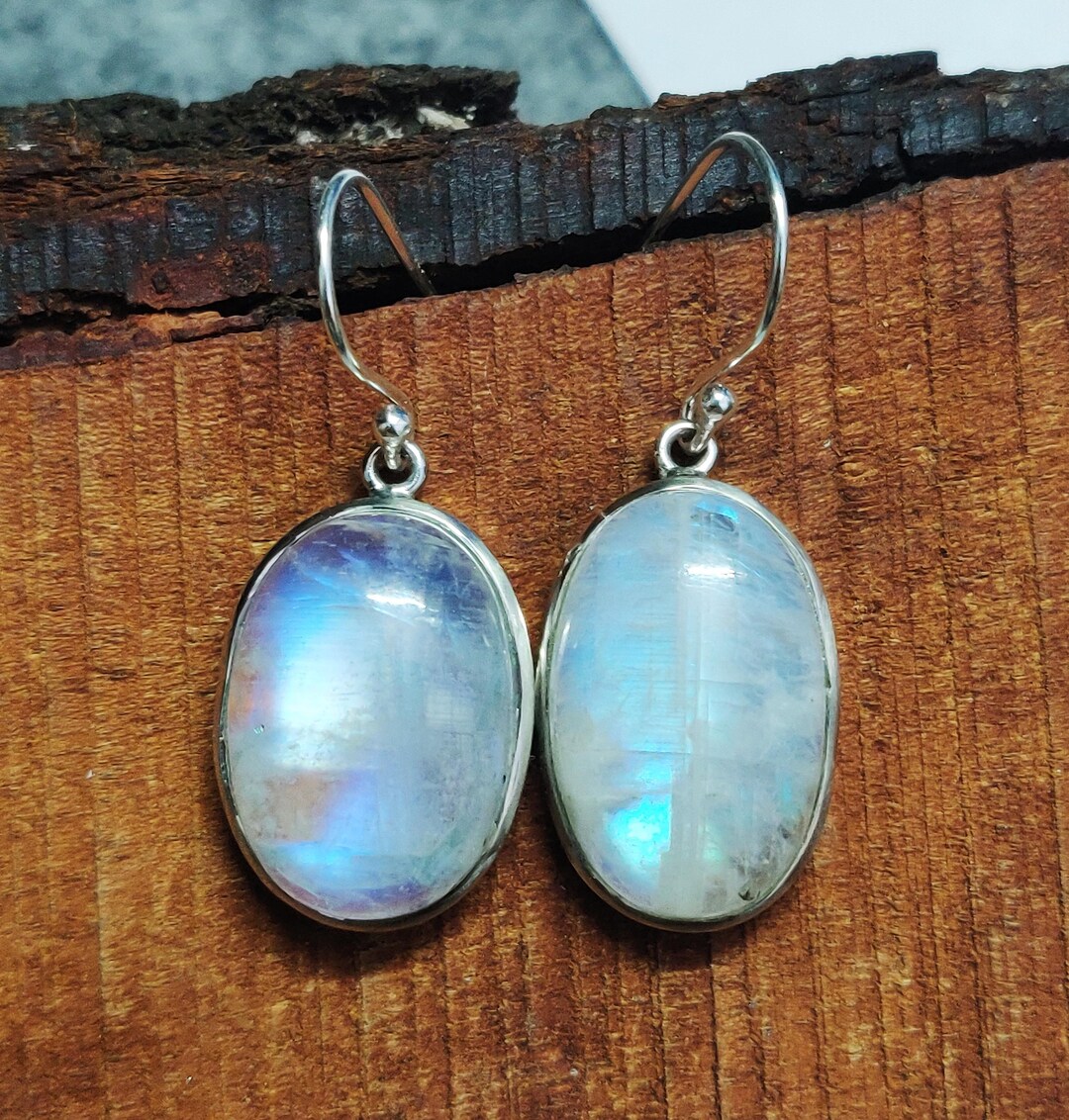 Handmade Sterling Silver Moonstone Earrings, Moonstone Silver Earrings ...