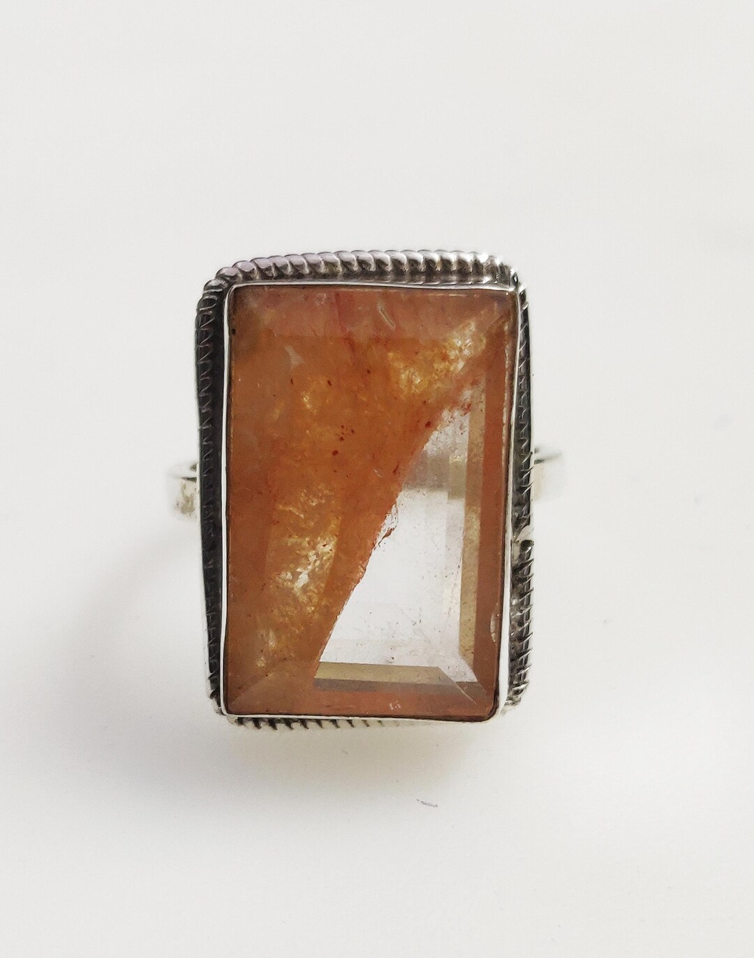 Unique Rust Quartz Ring, Rust Quartz Silver Ring, Sterling Silver Ring ...