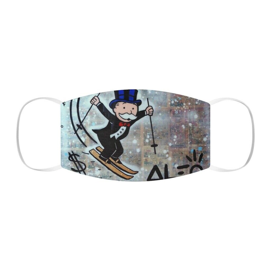 Alec Monopoly Face Mask Mr Monopoly Skiing Art Washable Face Mask - Etsy