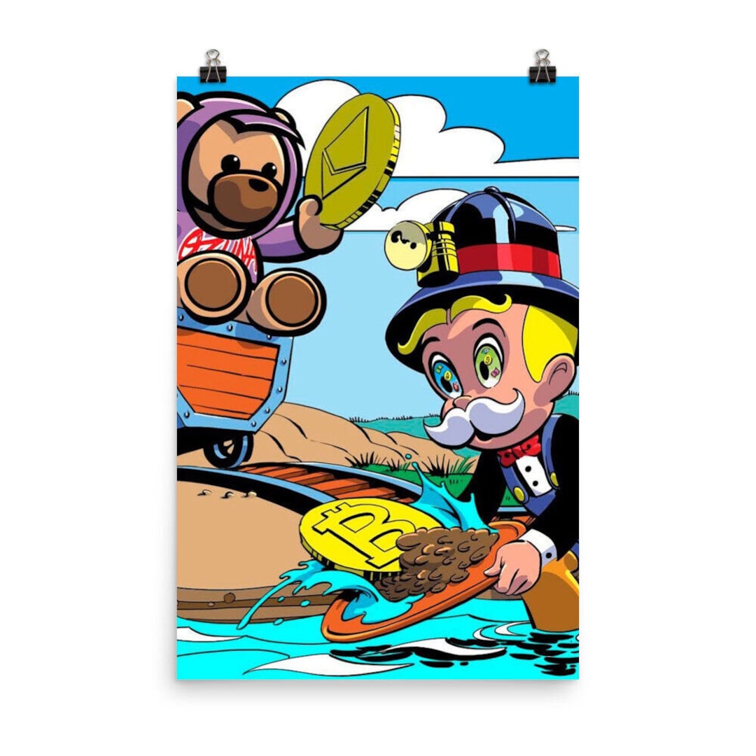 Alec Monopoly Modern Art for Wall Decor Mr Monopoly and Ozuna Bear ...