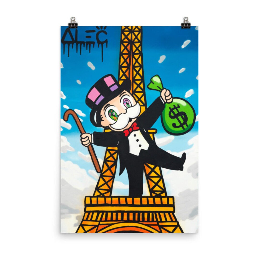 Alec Monopoly Modern Art for Wall Decor Mr Monopoly in Paris Eiffel ...