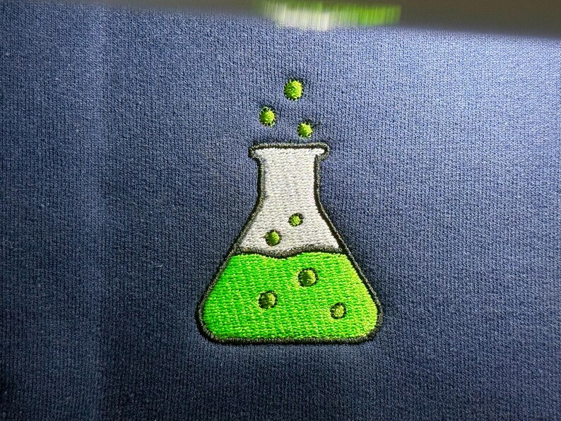 Science Beaker Embroidery Design: Lab Flask With Bubbles (4 Sizes ...