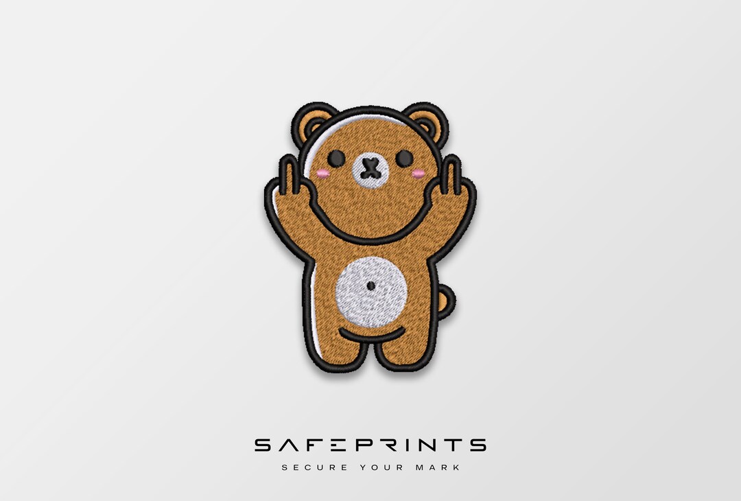 Funny Standing Bear Embroidery Design, Middle Finger Bear File - Etsy