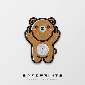Funny Standing Bear Embroidery Design, Middle Finger Bear File - Etsy