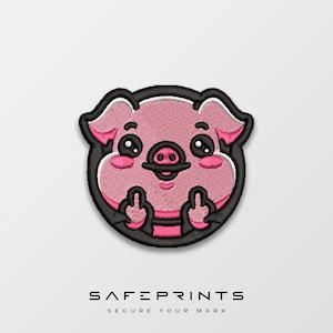 Pig Giving Middle Finger Embroidery Design File, Funny Pig Design ...