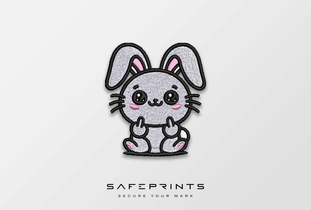 Funny Bunny Middle Finger Embroidery Design File - Etsy