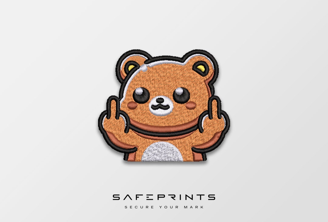 Funny Teddy Bear Middle Finger Embroidery Design (digital File) - Etsy