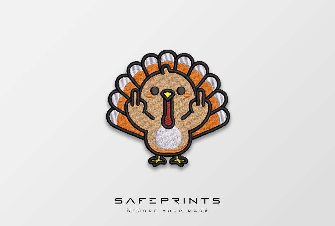 Funny Turkey Embroidery Design: Middle Finger Thanksgiving (3 Sizes) - Etsy