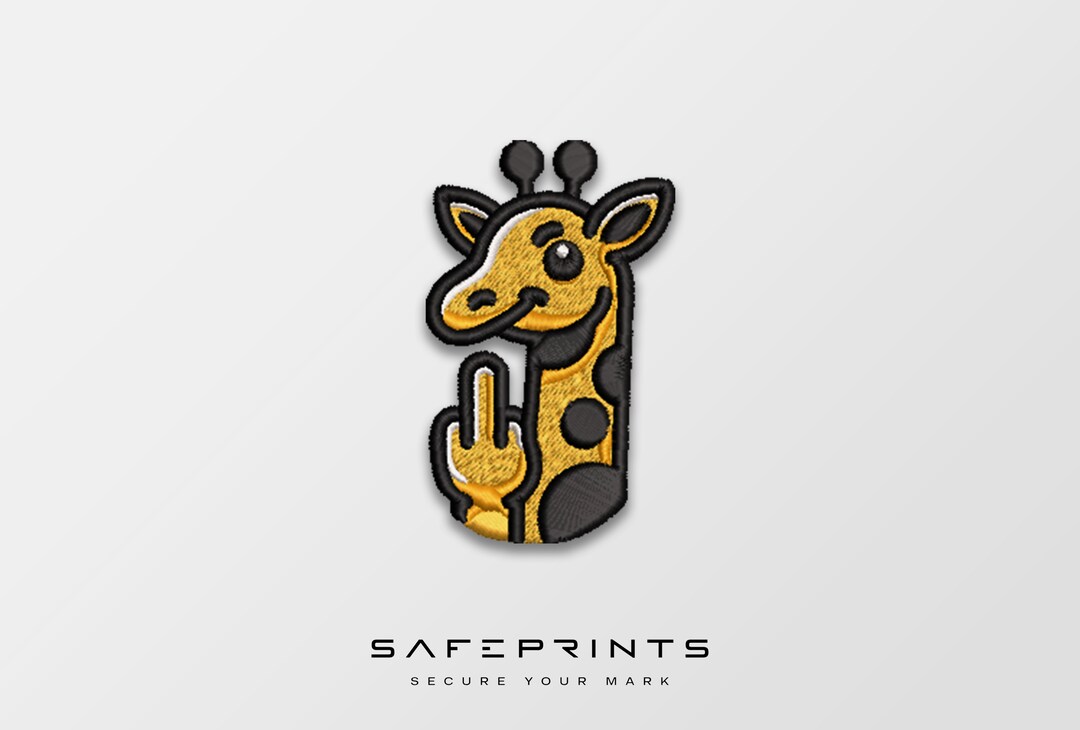Giraffe Giving Middle Finger Embroidery Design File, Funny Giraffe ...