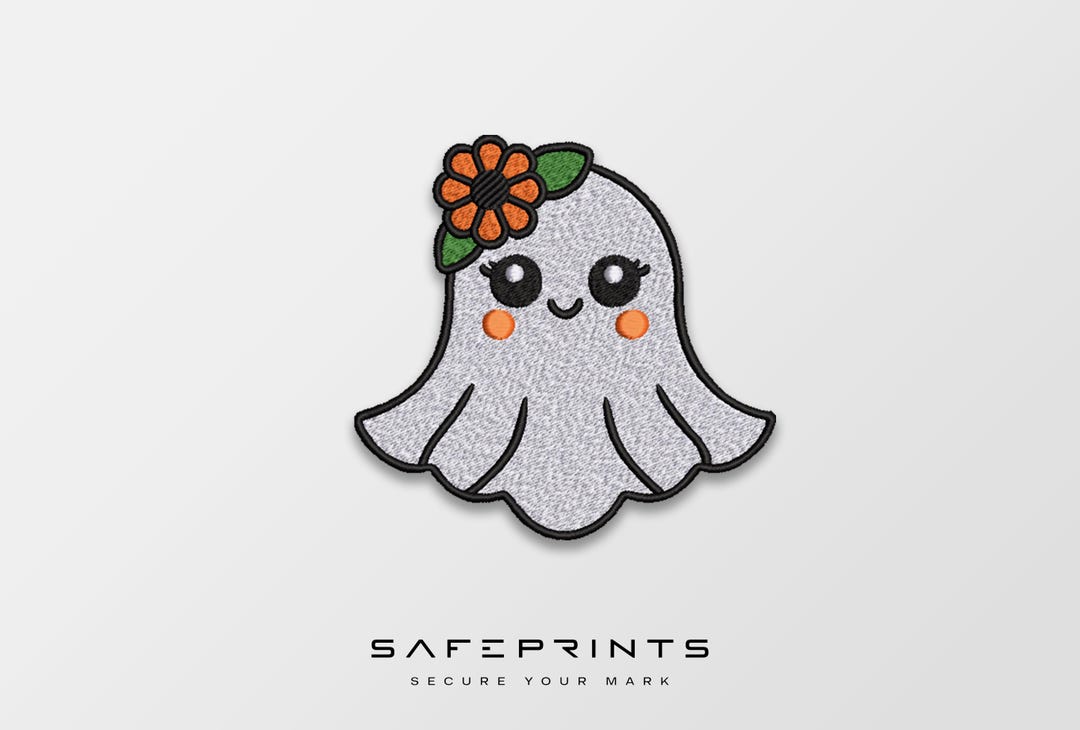 Cute Flower Ghost Embroidery Design, 3 Sizes, Embroidery Ghost File ...