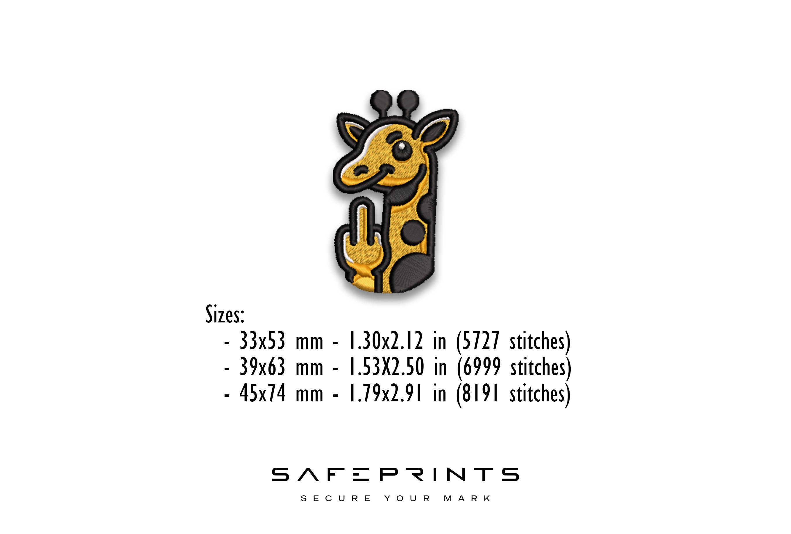 Funny Giraffe Middle Finger Embroidery Design File - Etsy