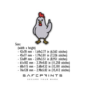 Funny Chicken Middle Finger Embroidery Design: 6 Sizes (PES and More ...