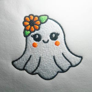 Cute Flower Ghost Embroidery Design, 3 Sizes, Embroidery Ghost File ...