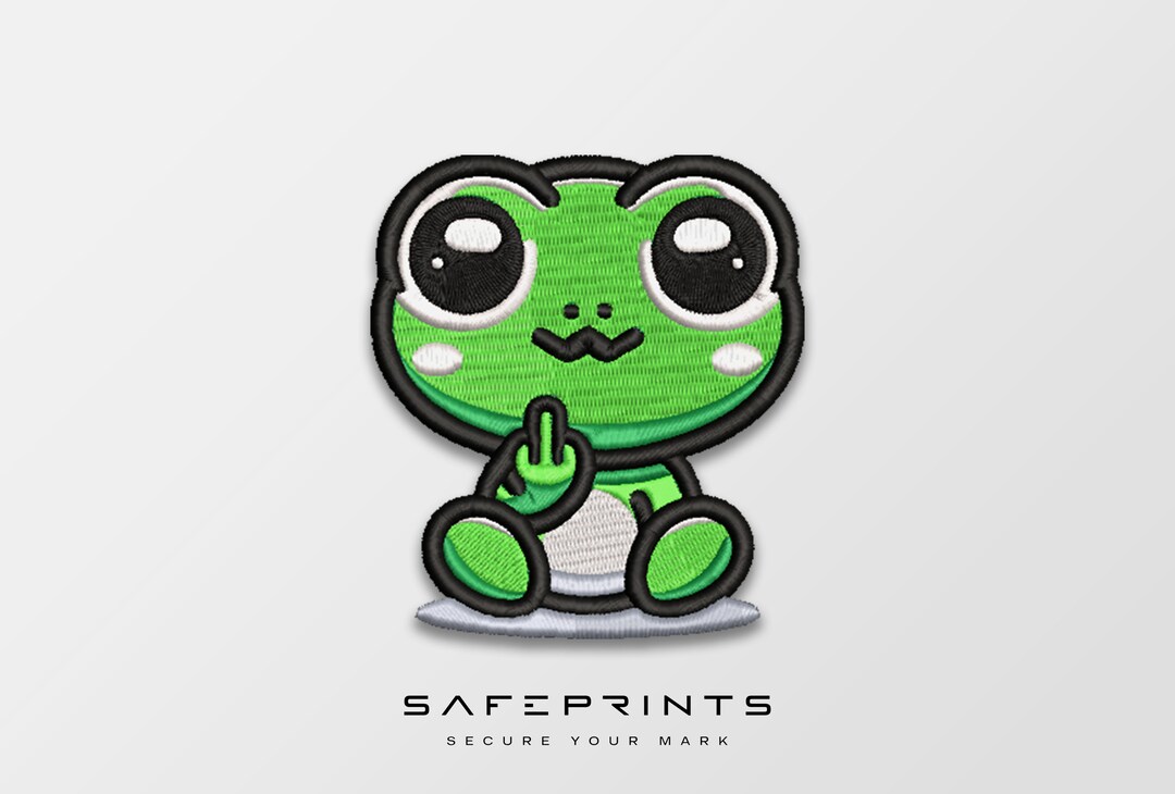 Sitting Frog Giving Middle Finger Embroidery Design File, Funny Frog ...