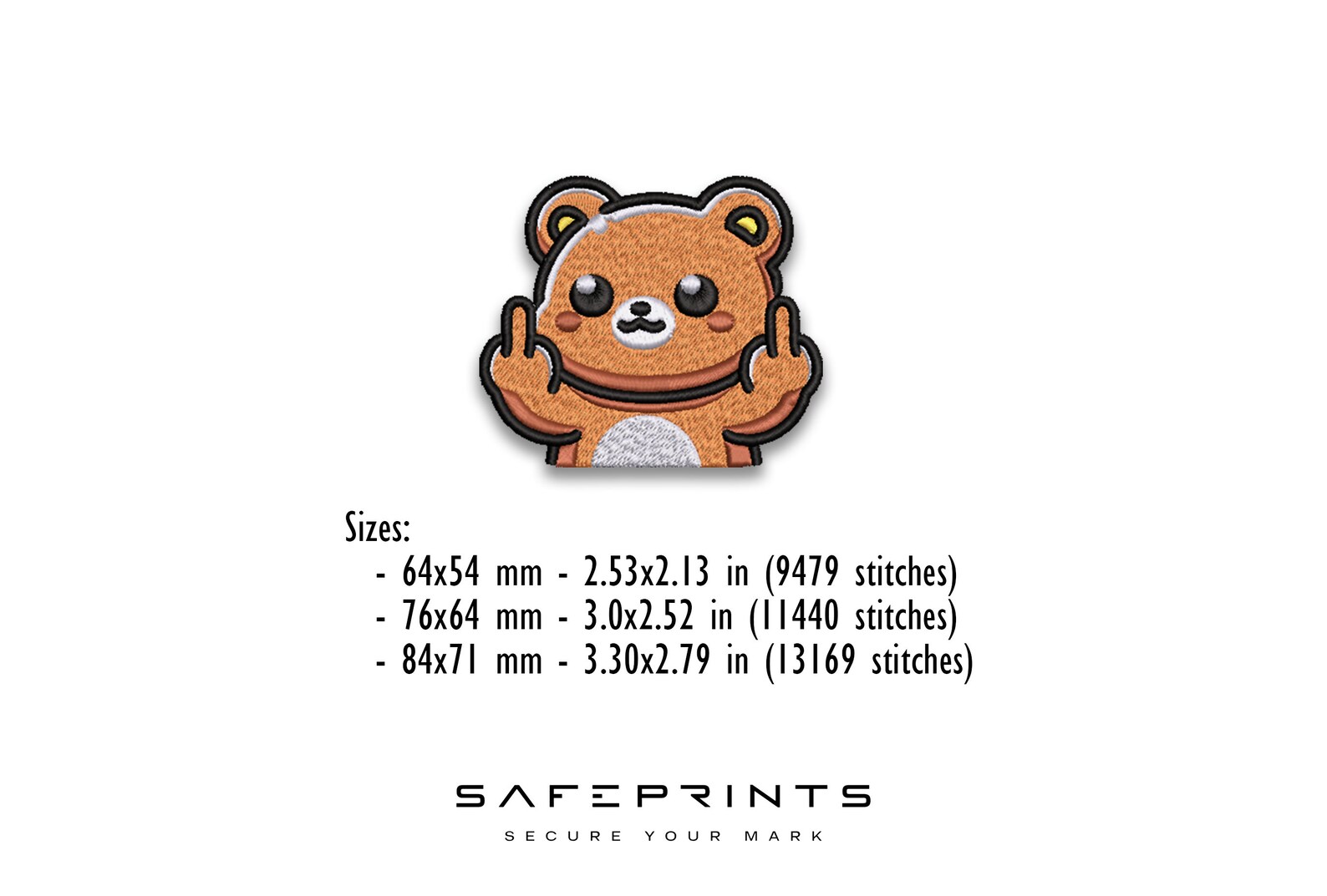 Funny Teddy Bear Middle Finger Embroidery Design (digital File) - Etsy