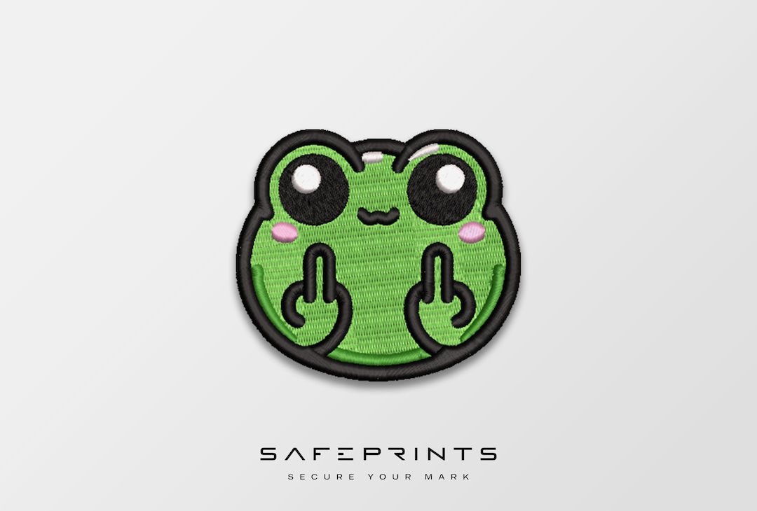 Cute Frog Giving Middle Finger Embroidery Design File, Funny Frog ...