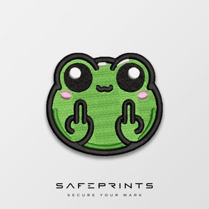 Frog Giving Middle Finger Embroidery Design File, Funny Frog Design ...