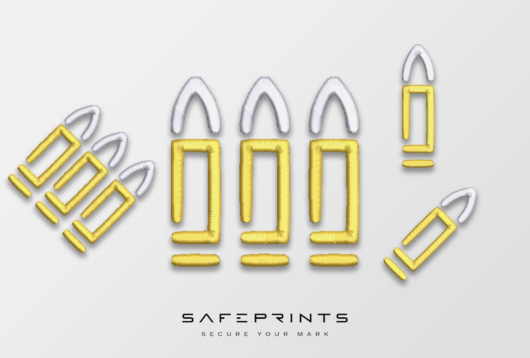 Bullet Embroidery Design, 4 Variations, Single Bullet Design, Multi ...