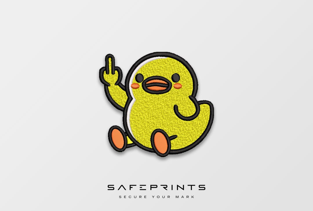Sitting Duck Giving Middle Finger Embroidery Design, Funny Duck Design ...