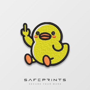 Sitting Duck Giving Middle Finger Embroidery Design, Funny Duck Design ...
